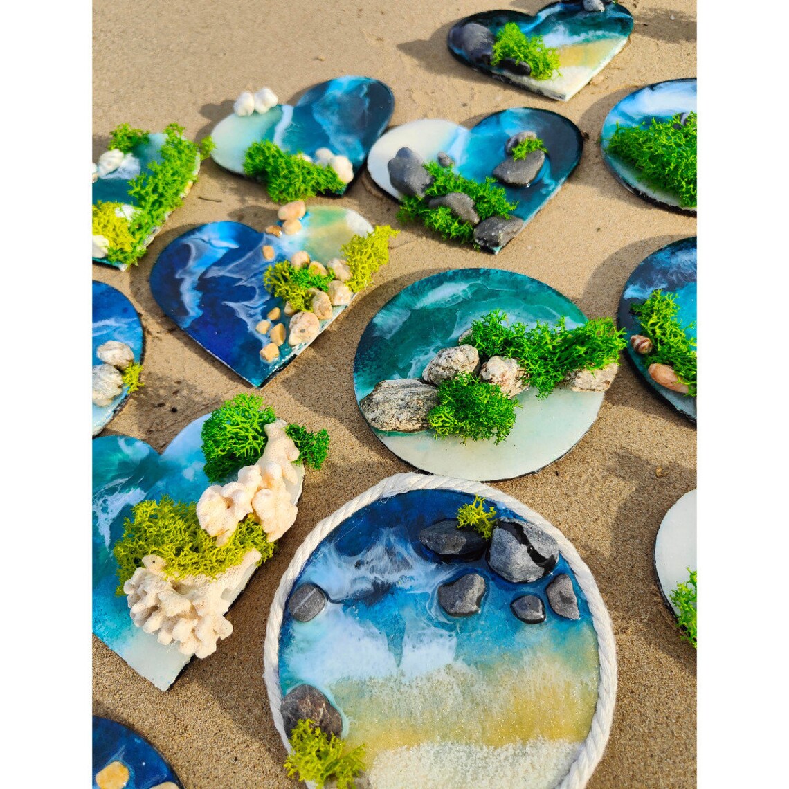 Various Magnet Epoxy Resin Moss. Round Magnet, Heart-shaped Magnet ...