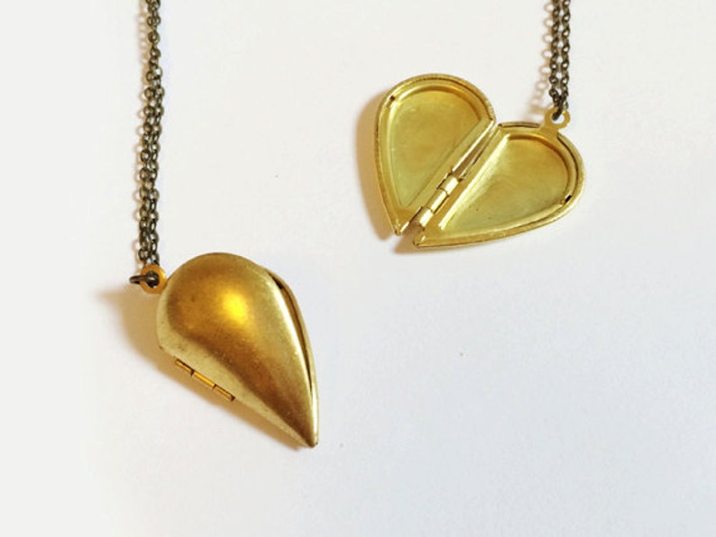 Best Friends Necklace My Other Half Heart Locket Necklace Set - Etsy