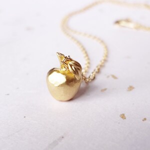Gold Apple Necklace - Etsy