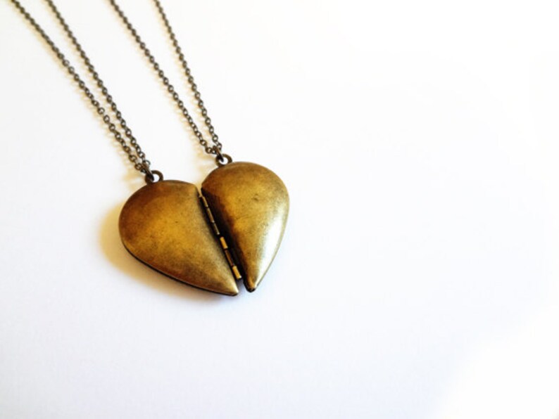 Best Friends Necklace My Other Half Heart Locket Necklace Set - Etsy