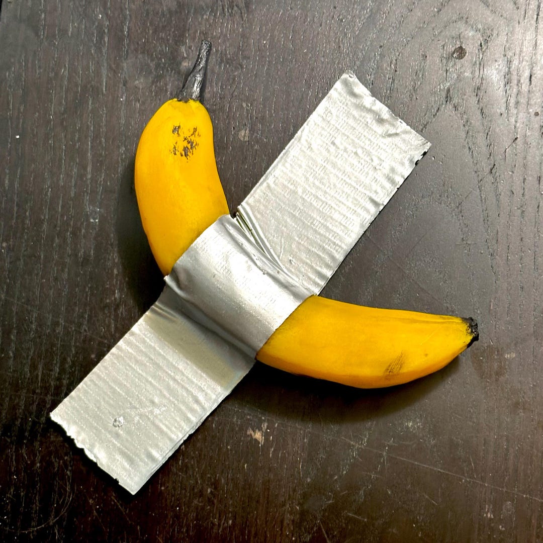 Duct Tape Banana - Hand Painted - Fine Art Sculpture - Etsy