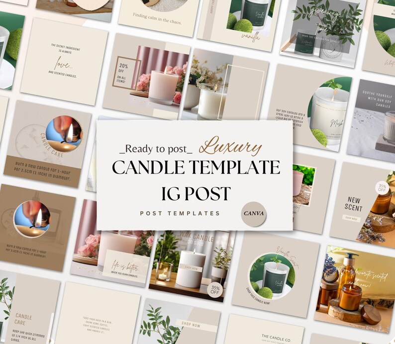 Candle Instagram Post Template, Candle Art Template, Social Media ...