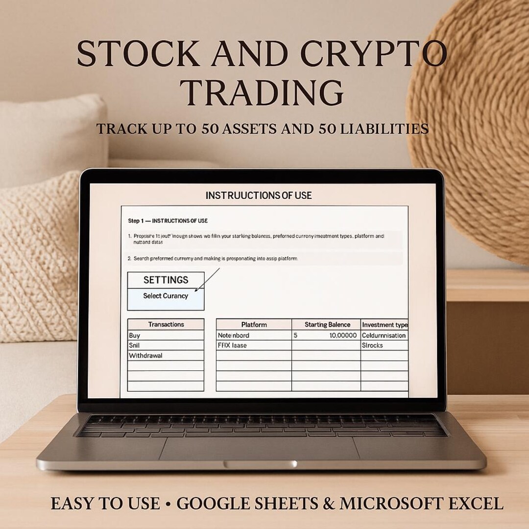 Stock Crypto Investment Tracker Spreadsheet Trading Journal Tracker ...