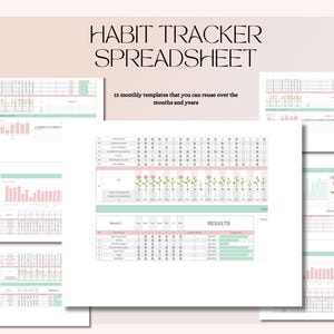 Monthly Habit Tracker Spreadsheet Weekly Habit Planner Monthly Habit ...