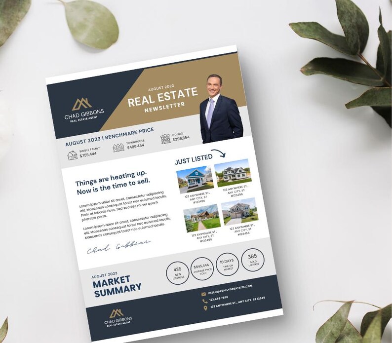 Printable Newsletter Template Bundle, Real Estate Marketing Kit ...