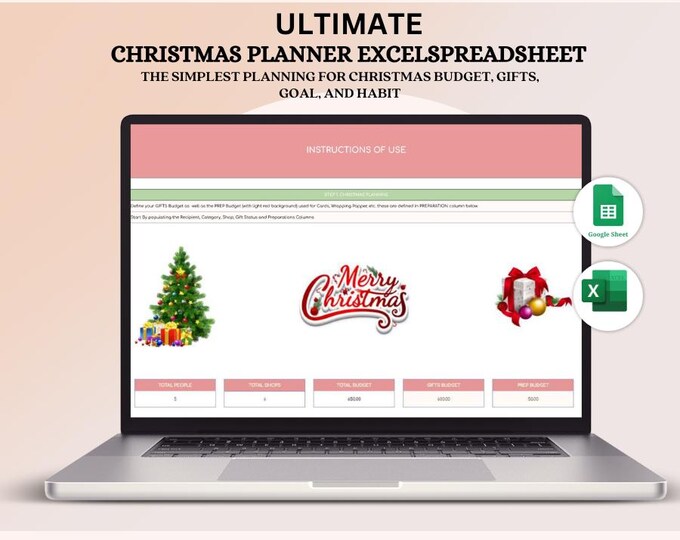 Christmas Gift Tracker for Excel & Google Sheets, Christmas Planner ...