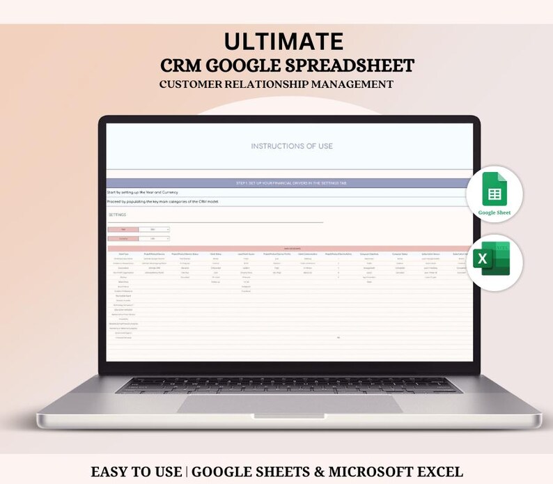 CRM Template Customer Relationship Management CRM Tracker CRM Dashboard Sales Crm Spreadsheet ...