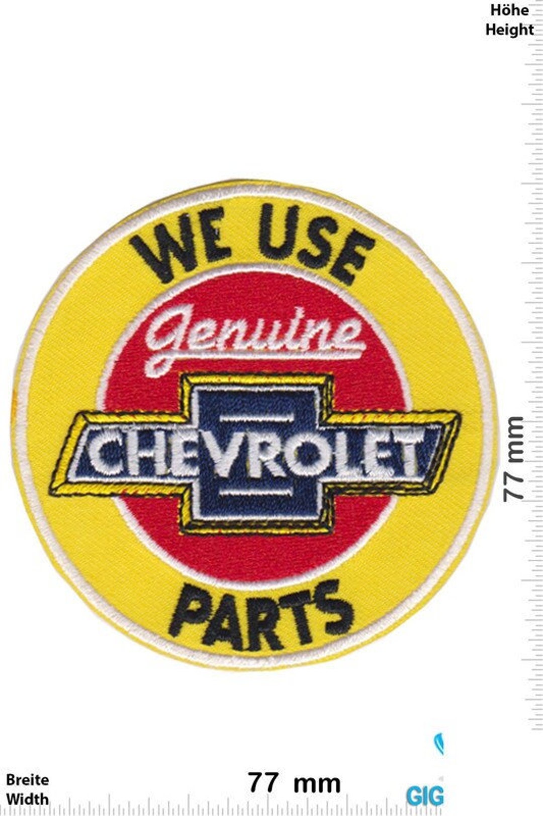 Chevrolet We Use Genuine Parts White Embroidered Patch Badge Applique ...