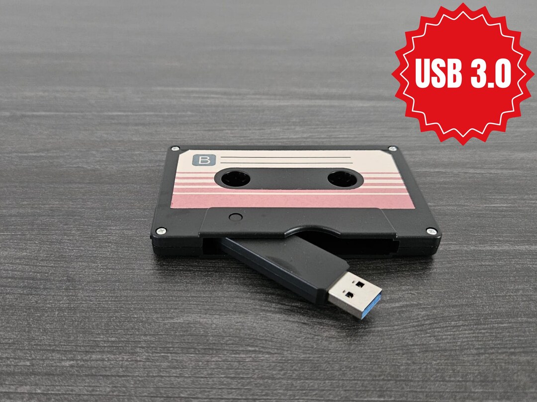 Retro USB3 Cassette Mixtape Personalized Audio Tape Flash Drive 16GB ...