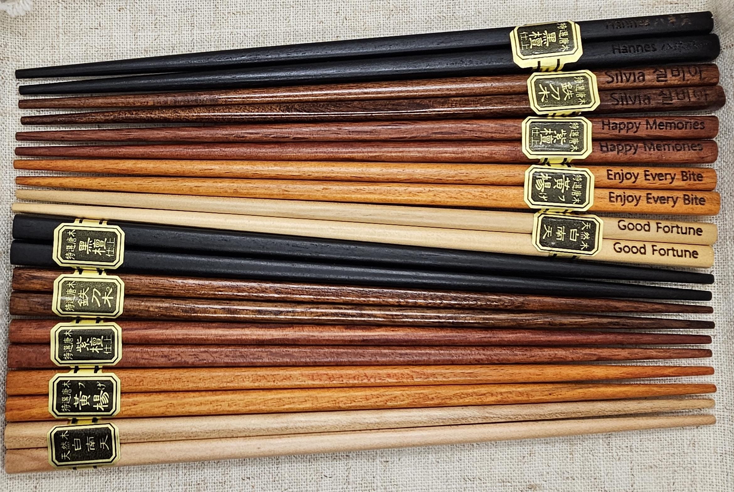 Personalized Engraved Chopsticks Set With Elegant Rest Holder – Custom ...
