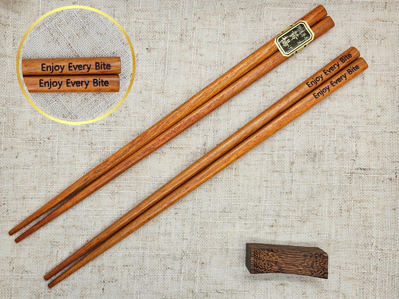 Personalized Engraved Chopsticks Set With Elegant Rest Holder – Custom ...