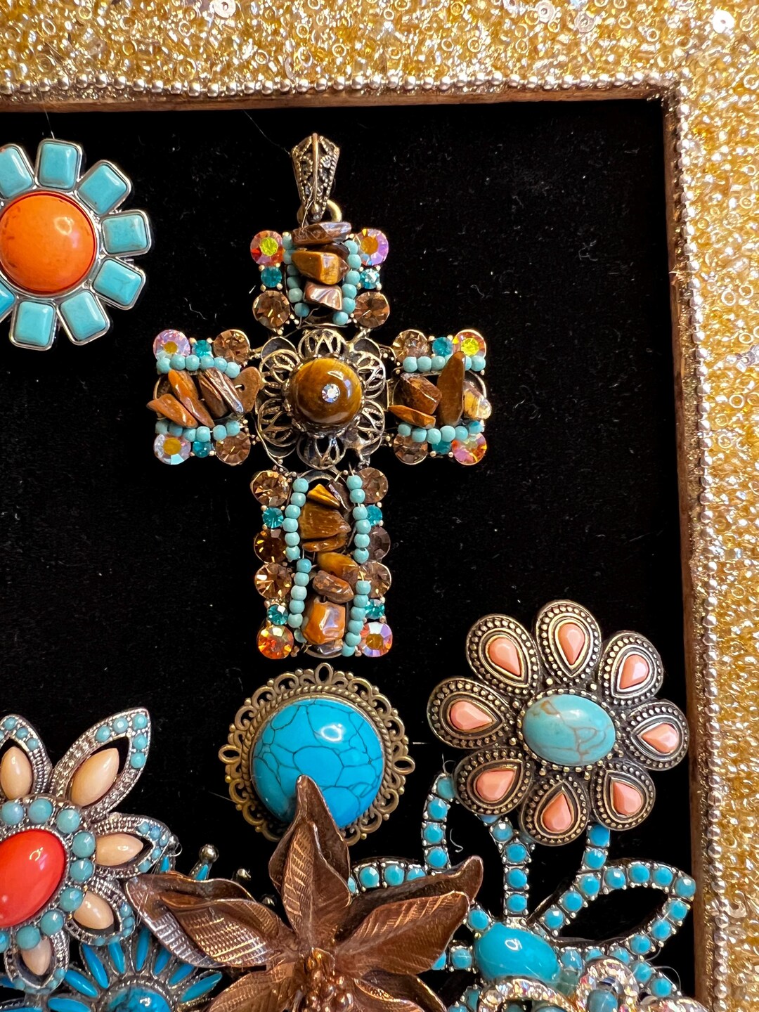 Turquoise Cross Jewelry Art - Etsy