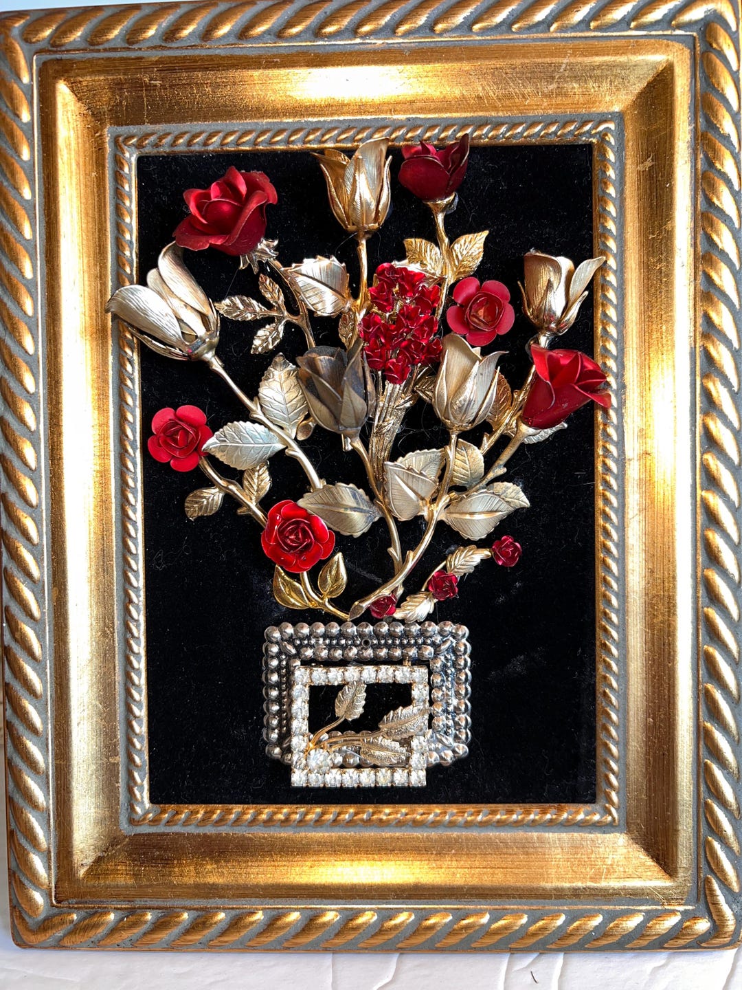 Roses Framed Jewelry Art. Roses Are Red! - Etsy
