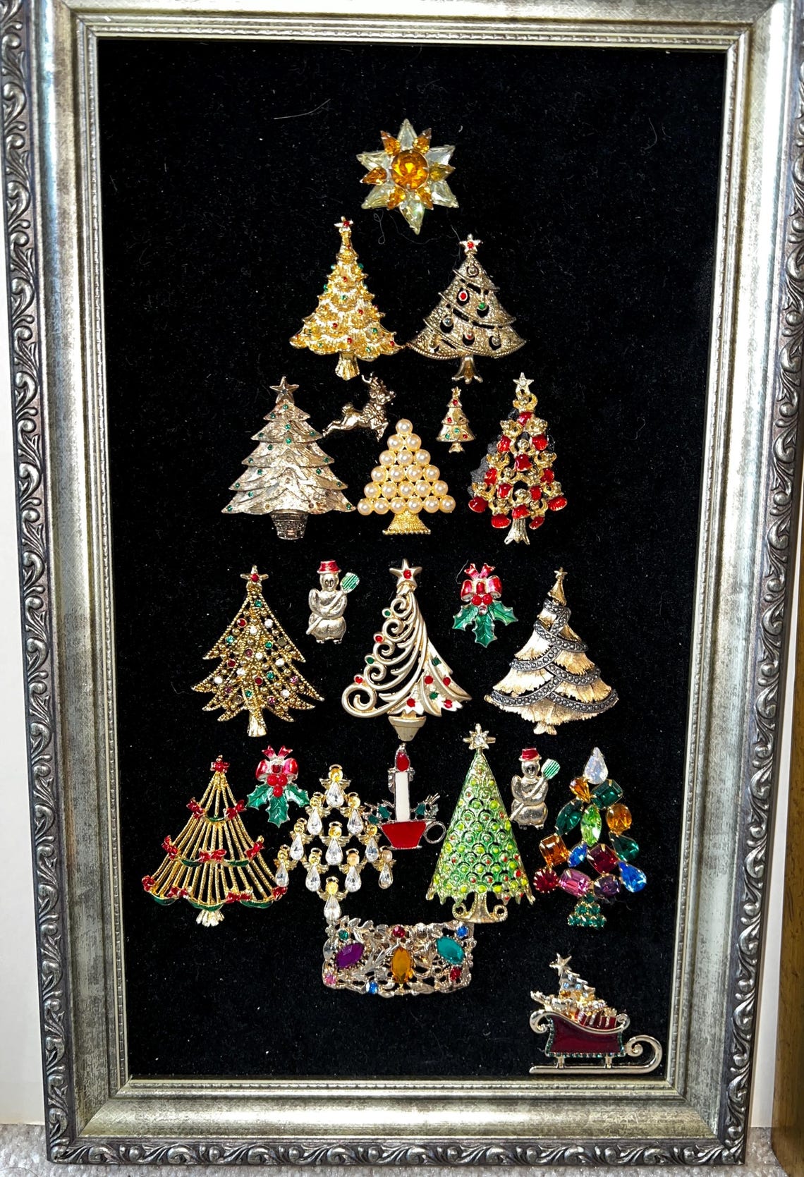 Christmas Tree Framed Jewelry Art - Etsy