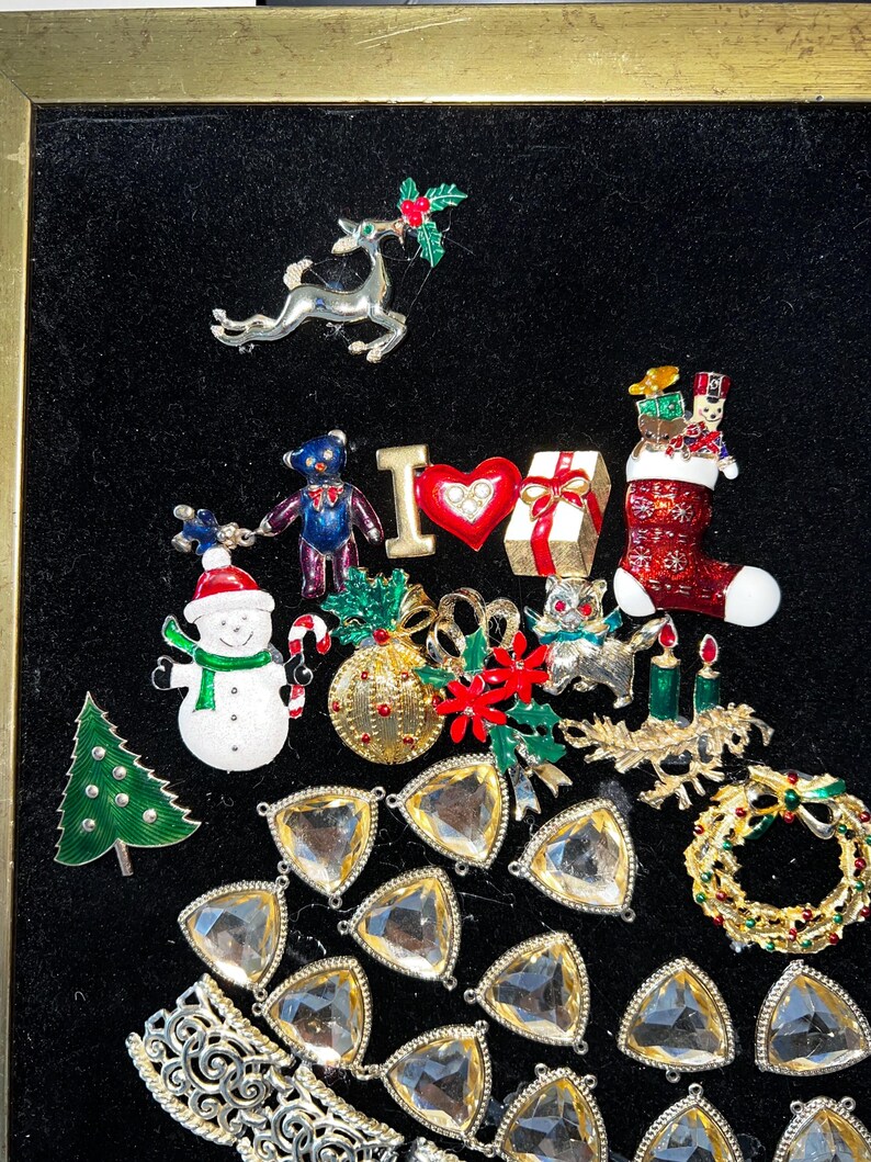 Christmas Framed Jewelry Art. Santa/sleigh - Etsy
