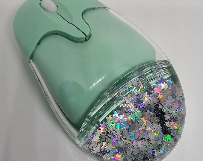 Wireless Aqua Mouse Glitter Y2K - Etsy
