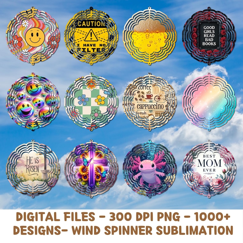 Wind Spinner Sublimation Design, Spinner Design, Huge Bundle, Wind ...