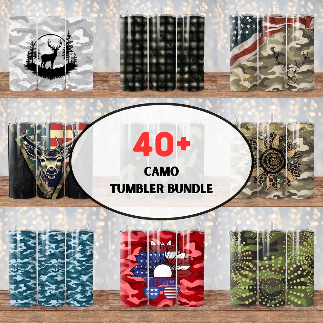 40+ Camo Tumbler Wrap Bundle, 20oz Camouflage Tumbler Wrap, Camo ...