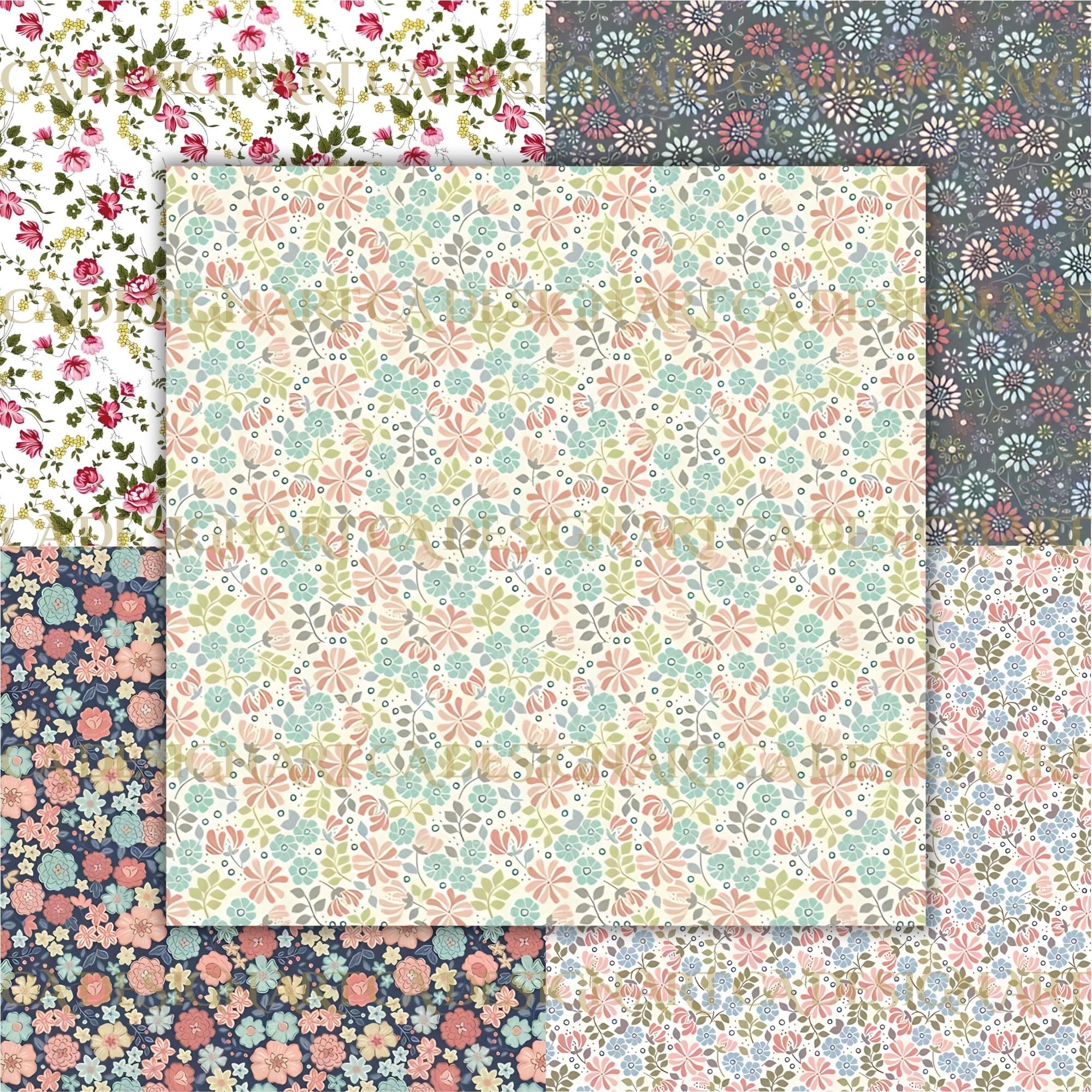 Floral Printable Paper Seamless Png Watercolor Shabby Chic Digital ...