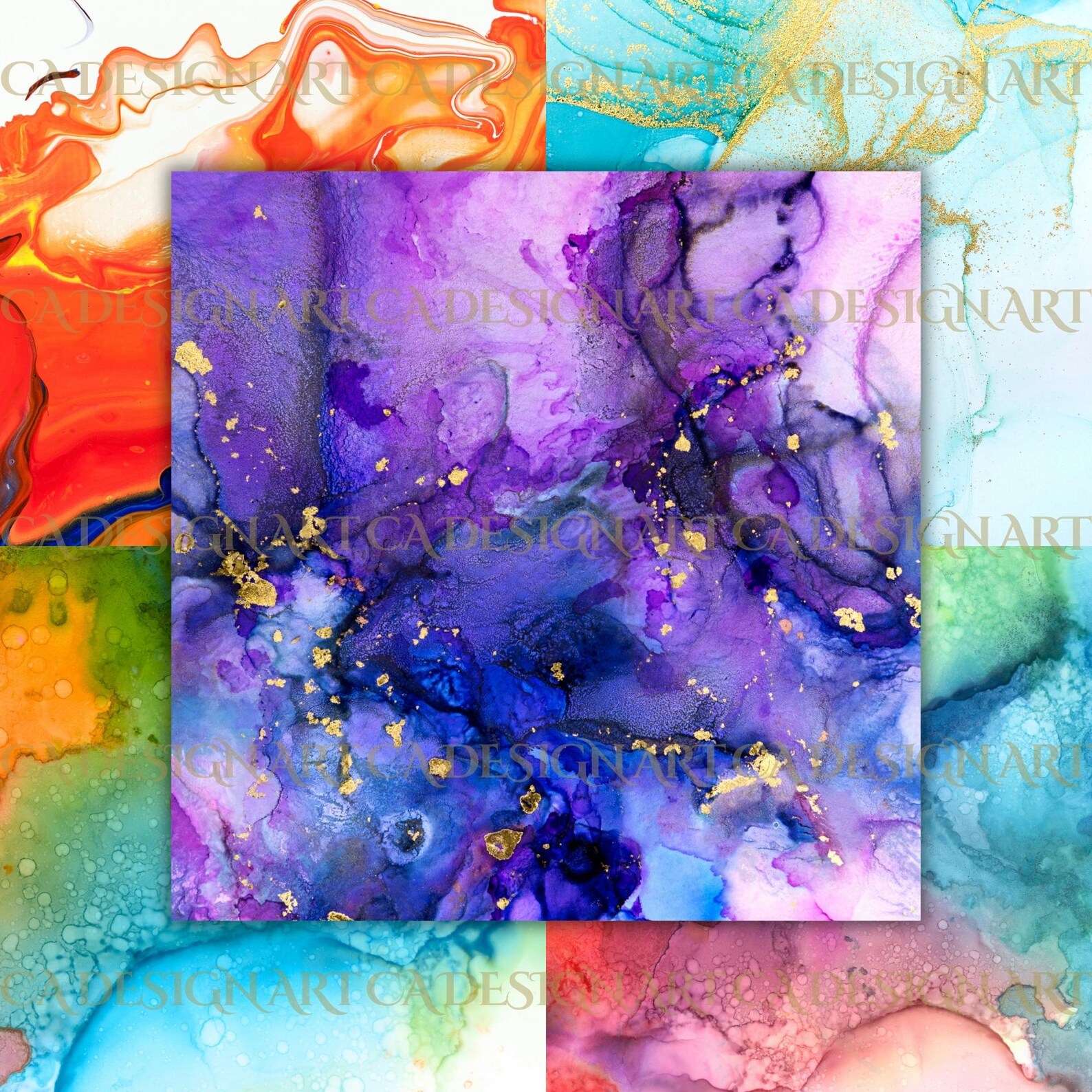 Alcohol Ink Digital Paper Bundle, Scrapbook Papers, Junk Journal ...