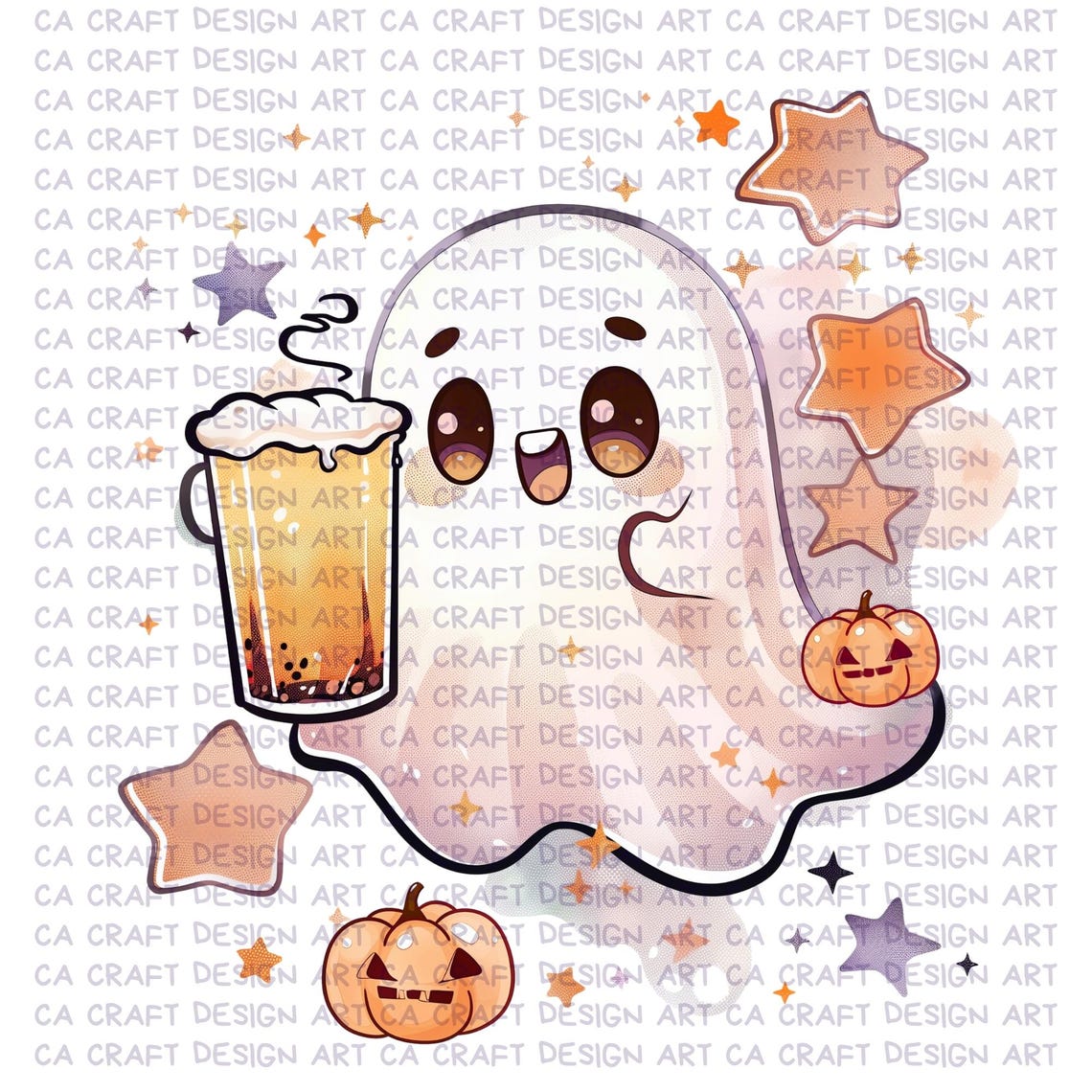 Watercolor Halloween Ghost Clipart Bundle Cute Halloween Clipart ...