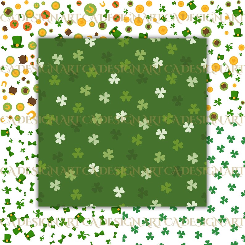 310+ St Patricks Digital Paper Pack, Printable Graphic Design Pattern ...