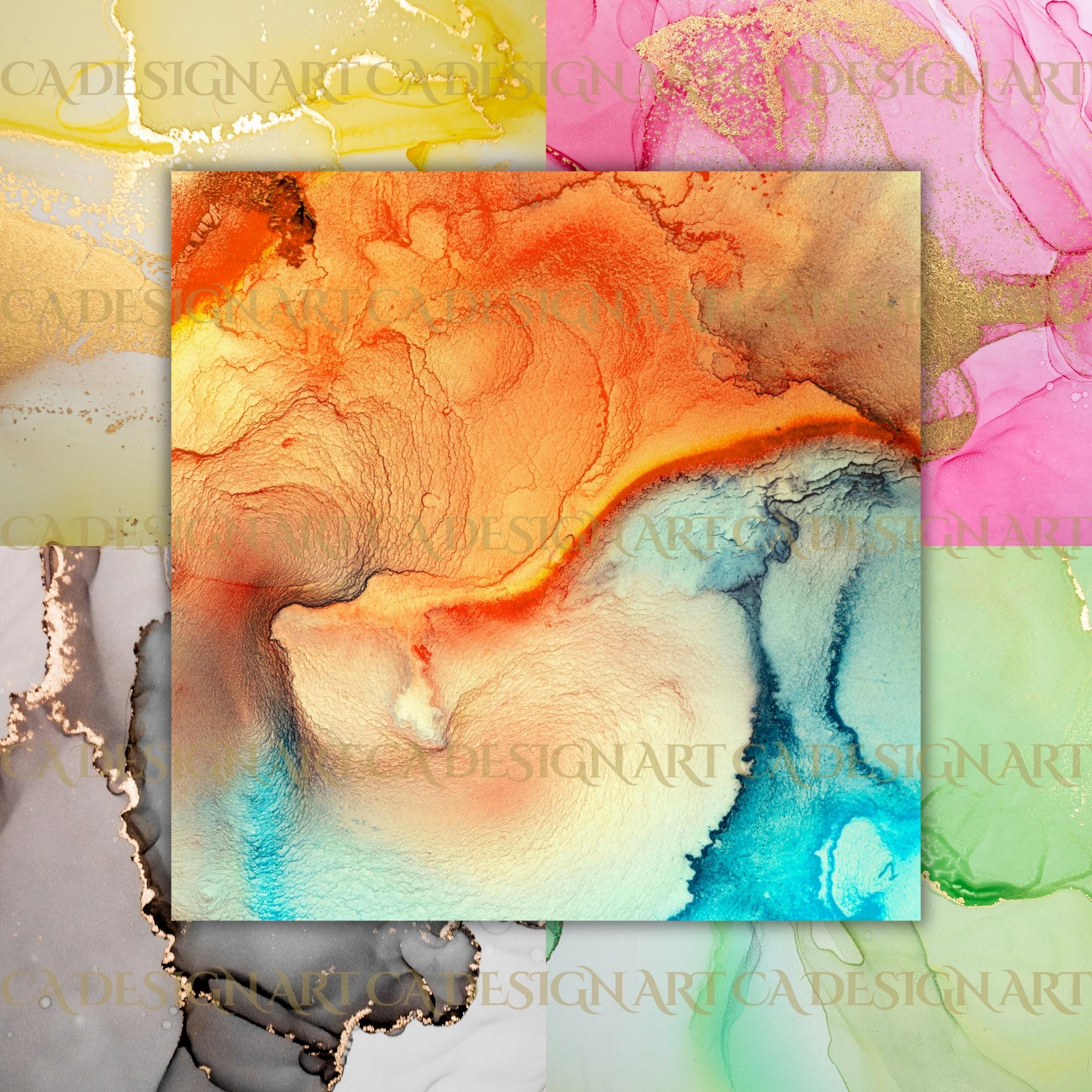 Alcohol Ink Digital Paper Bundle, Scrapbook Papers, Junk Journal ...