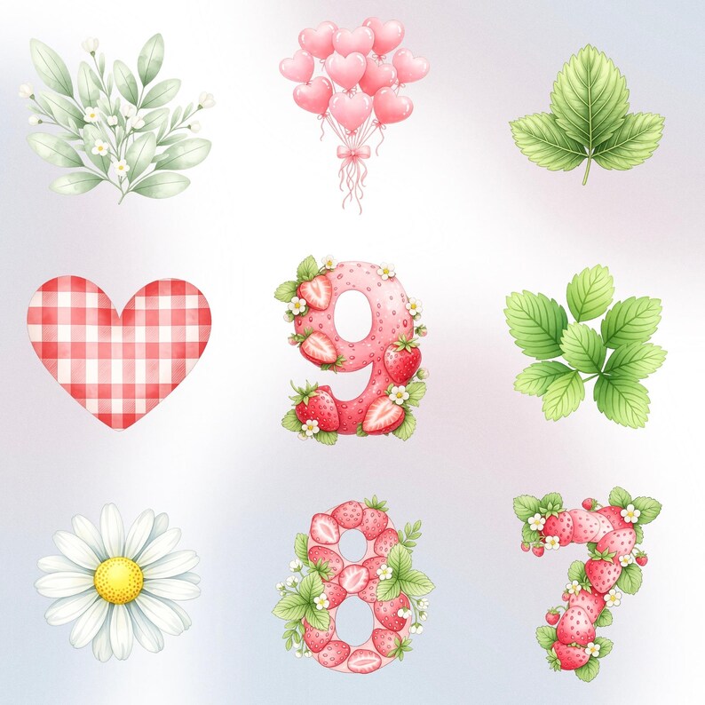 Strawberry Clipart PNG Bundle | Berry First Birthday Clipart ...
