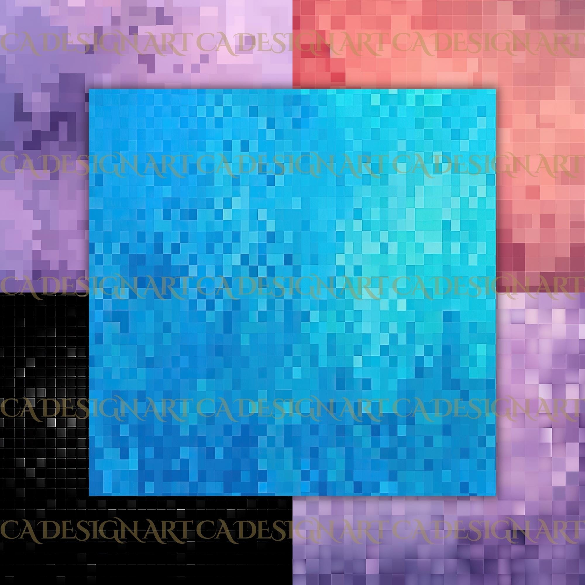 Pixel Digital Paper Bundle, Pixelated Background, Printable Minecraft ...