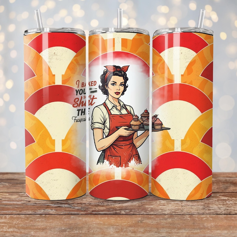Sarcastic Retro Housewife Tumbler Wrap Bundle, Sassy Woman, 20oz Skinny ...