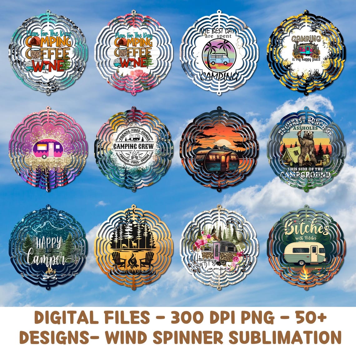 Camping Wind Spinner Bundle PNG Camper Life Windspinner Png Download ...