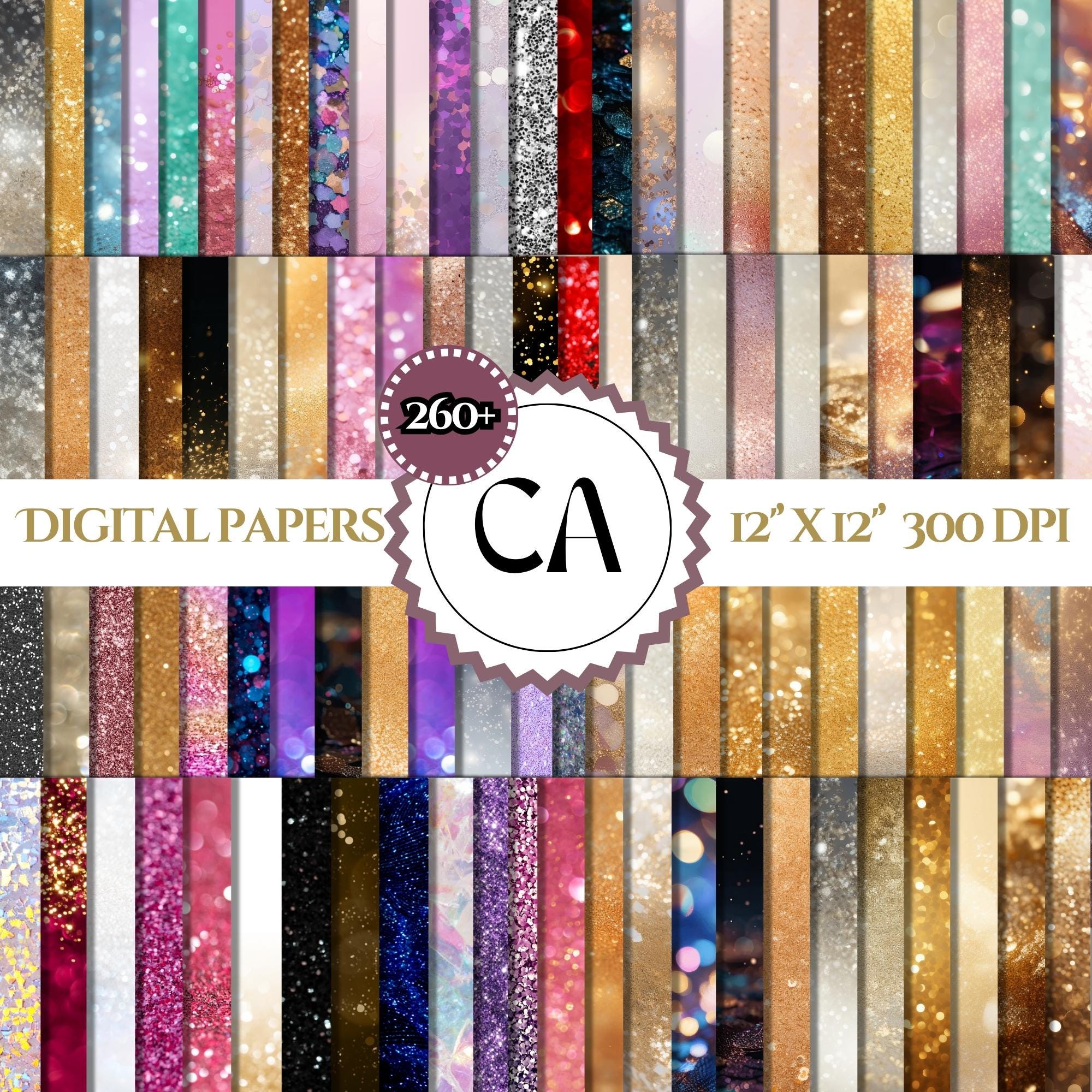 265+ Glitter Digital Paper, Seamless Rainbow Glitter Digital Paper ...