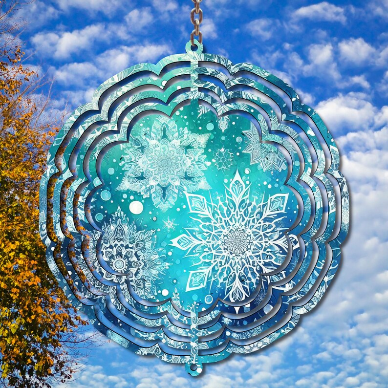 Snowflakes Christmas Wind Spinner Bundle, Christmas Wind Spinner ...