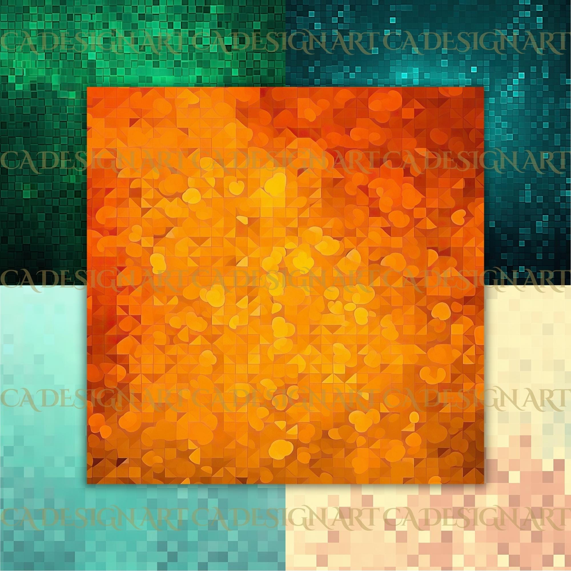 Pixel Digital Paper Bundle, Pixelated Background, Printable Minecraft ...