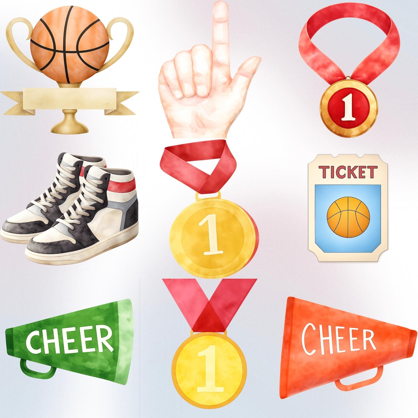 Watercolor Basketball Clipart PNG | Basketball Sports Clipart Set ...