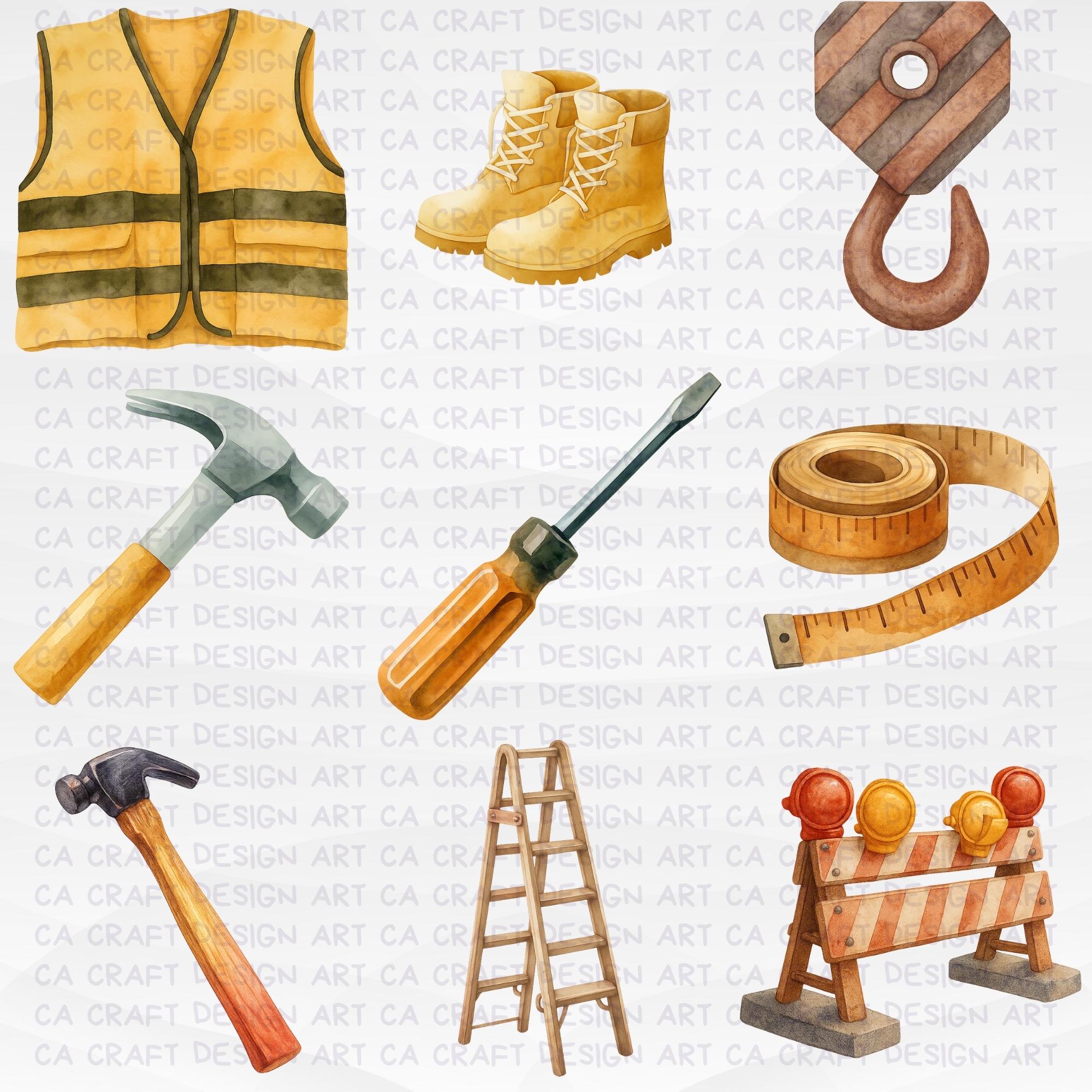 Watercolor Construction Clipart Bundle, Construction Vehicles Clipart ...