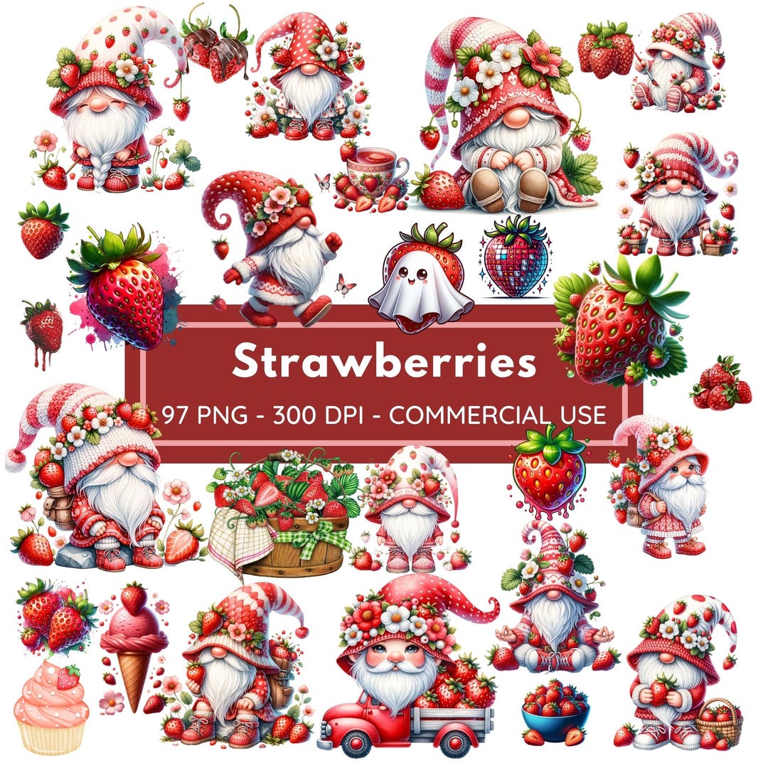 Watercolor Strawberry Clipart Bundle, Summer Fruits and Banners ...
