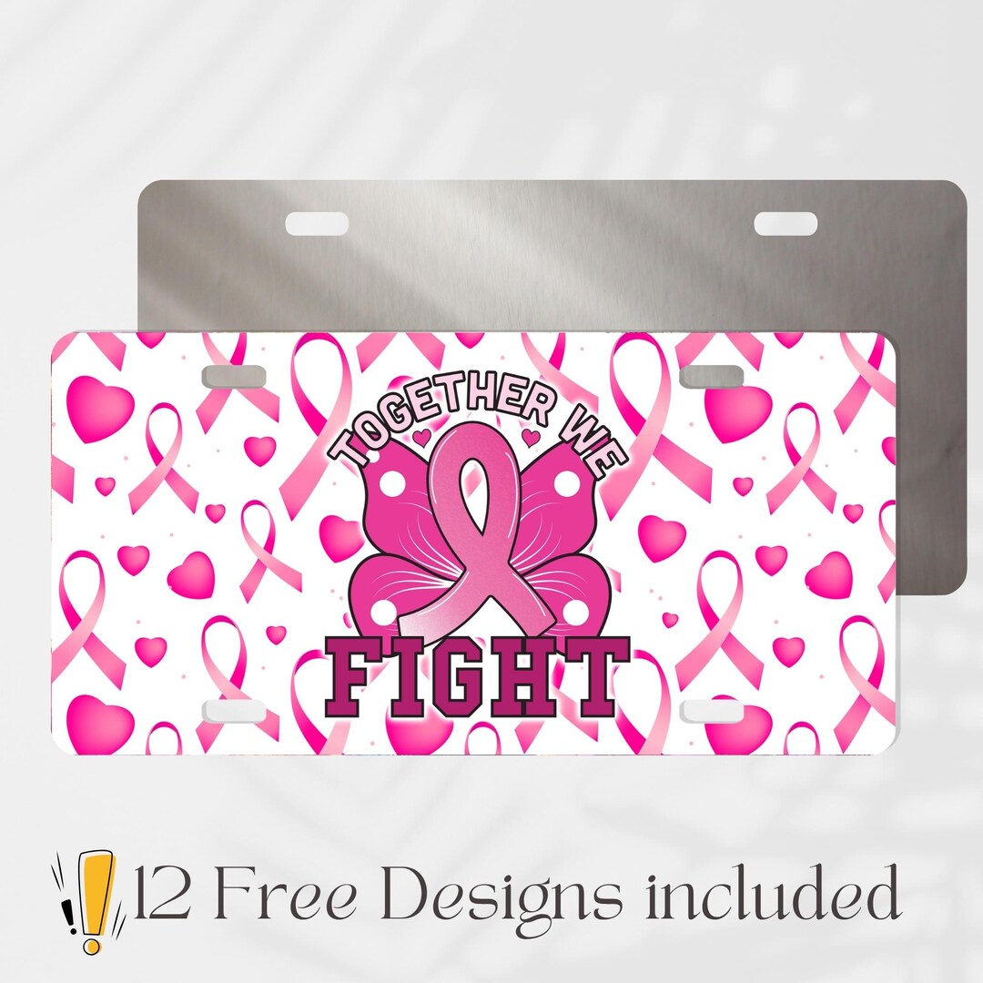 Pink Ribbon Awareness License Plate PNG – Breast Cancer Sublimation ...