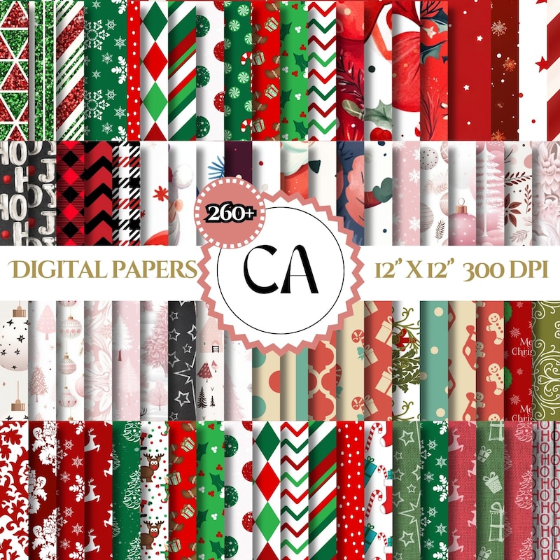 Free Christmas Digital Papers - Etsy