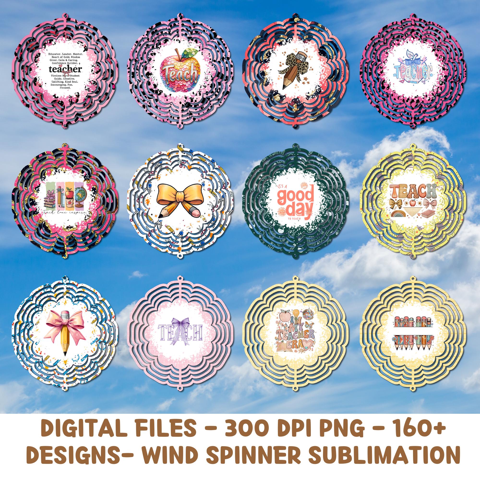 School Teacher Wind Spinner PNG Design Bundle Teacher Appreciation Wind ...