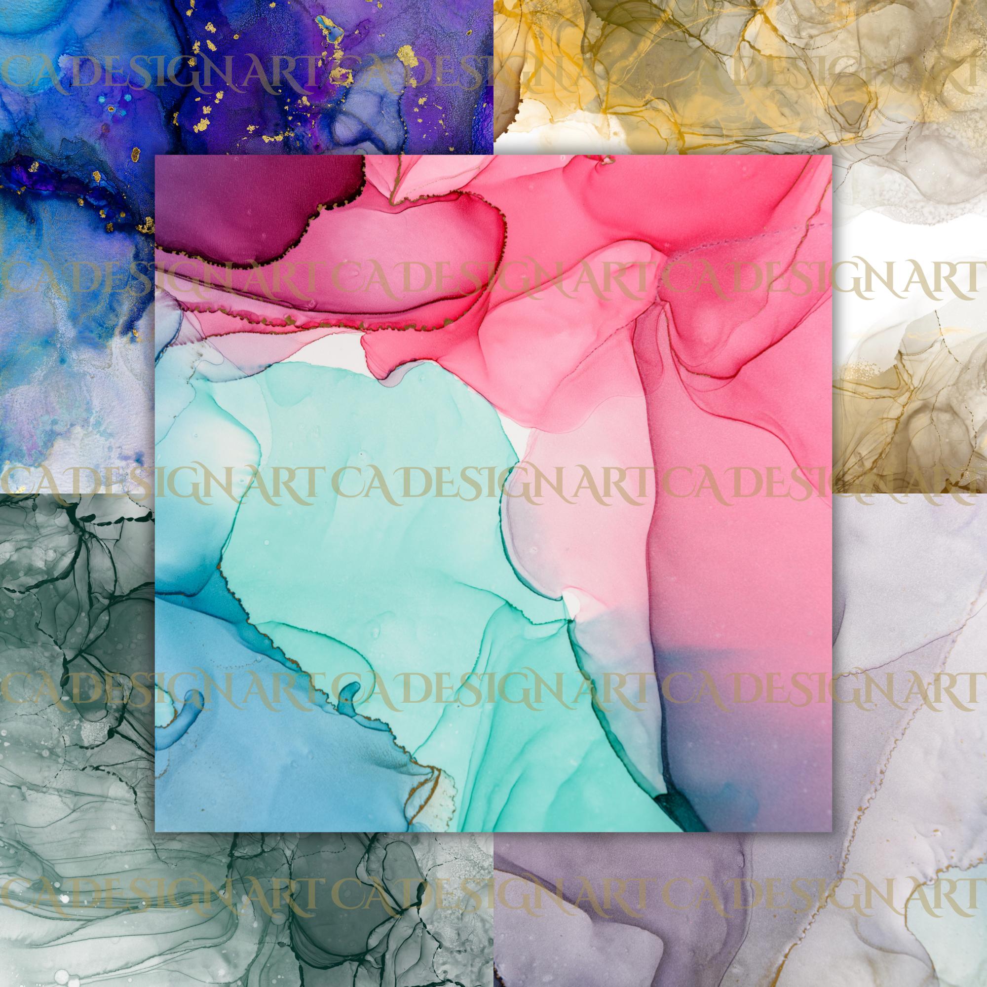 Alcohol Ink Digital Paper Bundle, Scrapbook Papers, Junk Journal ...