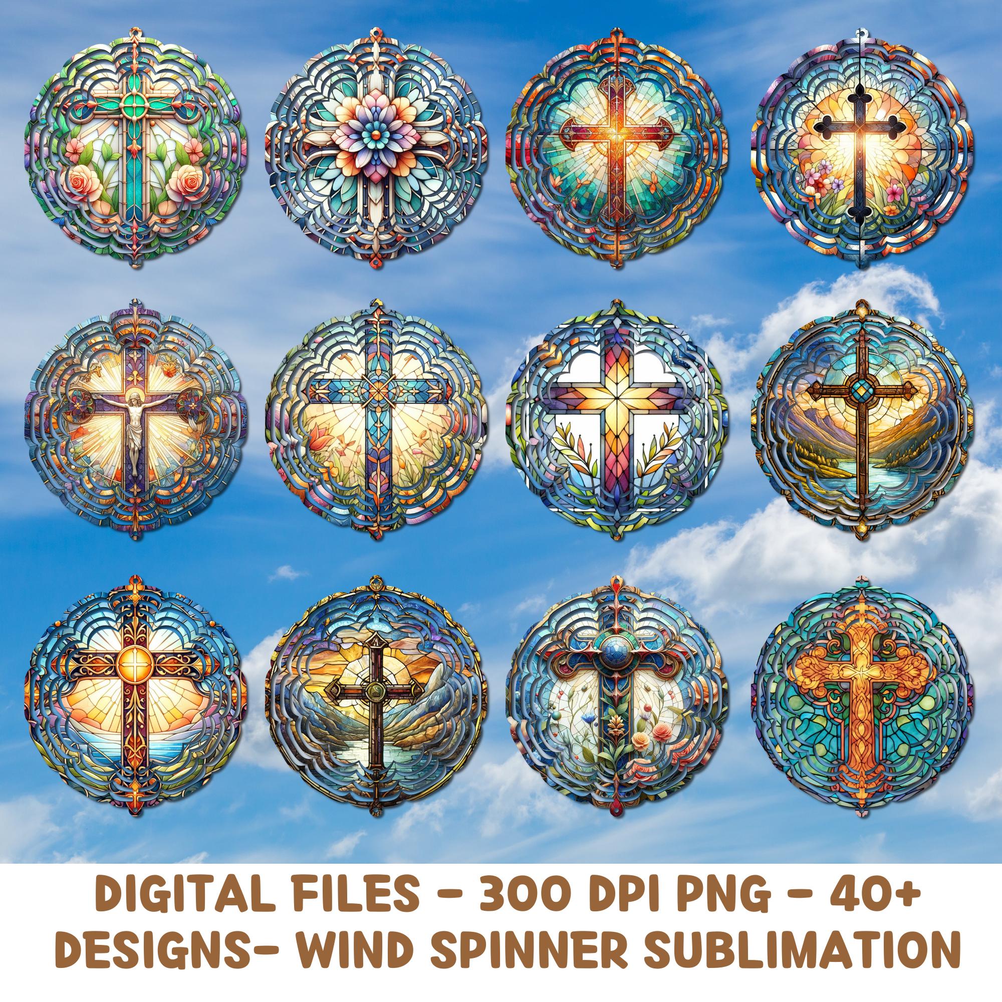 55+ Jesus Cross Wind Spinner Sublimation Designs Bundle, Cross Wind ...