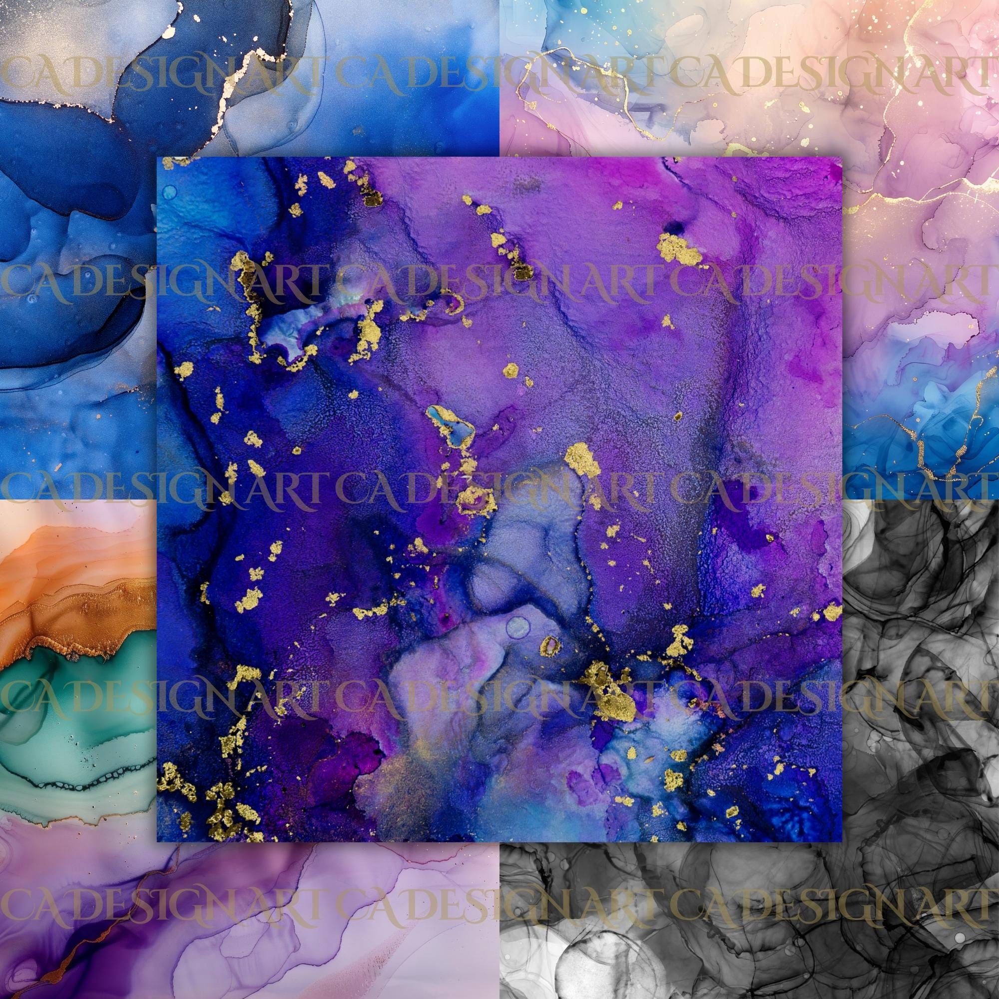 Alcohol Ink Digital Paper Bundle, Scrapbook Papers, Junk Journal ...