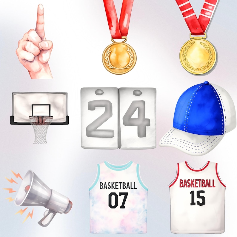 Watercolor Basketball Clipart PNG | Basketball Sports Clipart Set ...