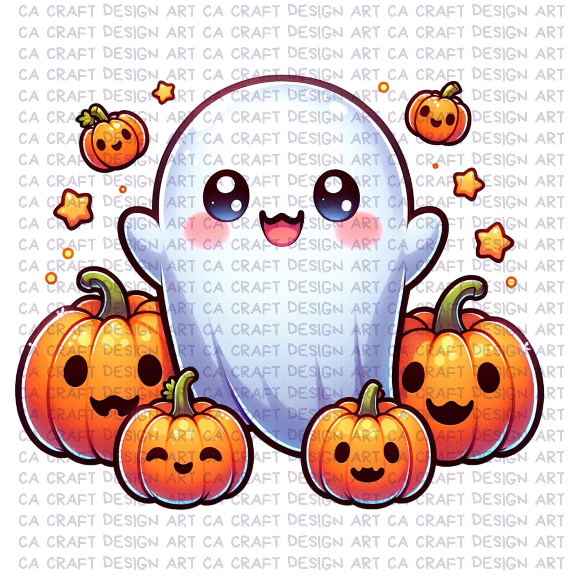 Watercolor Halloween Ghost Clipart Bundle Cute Halloween Clipart ...