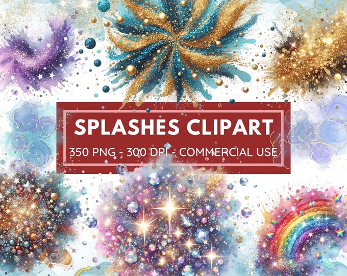 Neutral Watercolor Splashes & Paint Splatter Clipart INSTANT DOWNLOAD ...