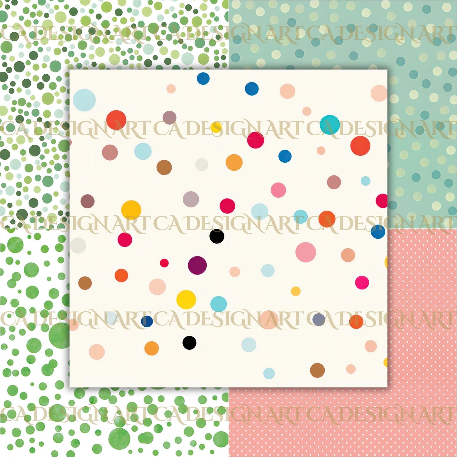 110+ Dots Digital Paper Dots Pattern 12x12 Pastel Neutral Bright Dark ...