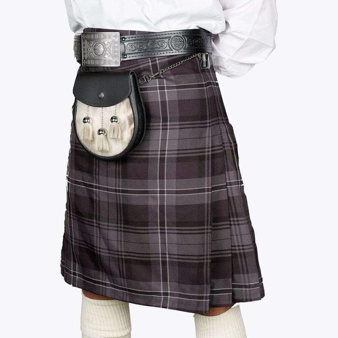 Scottish Hamilton Gray Tartan Kilt Scottish Traditional 16 Oz 8 Yard ...