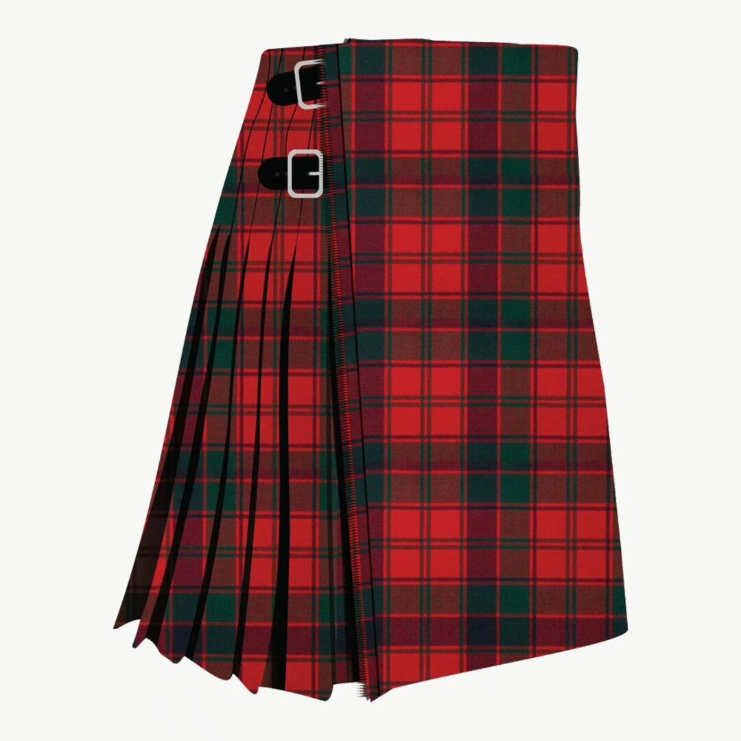 Robertson Red Modern Tartan Kilt -scottish 16 Oz 8 Yard Handmade ...