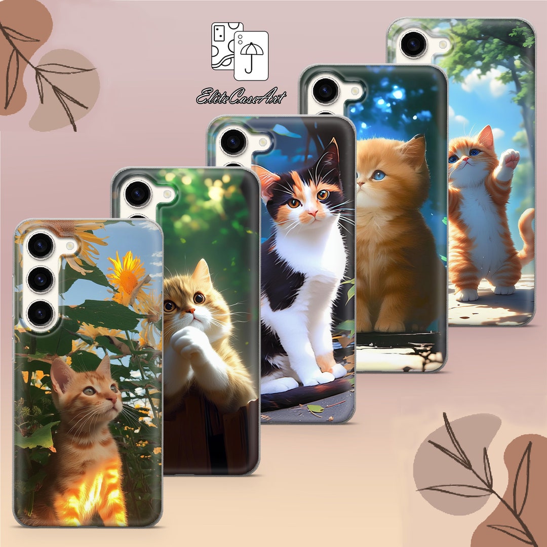 Cat Themed Phone Case Girly Gift Cover for Samsung Galaxy S24 Ultra ...